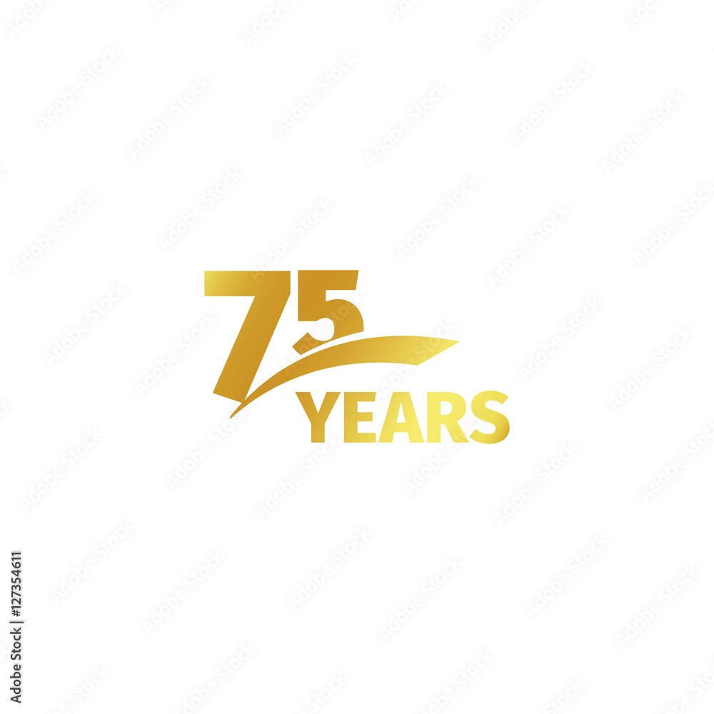 Isolated abstract golden 75th anniversary logo on white background. 75 ...