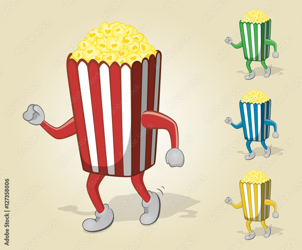 Dancing Popcorn Carton vector de Stock | Adobe Stock