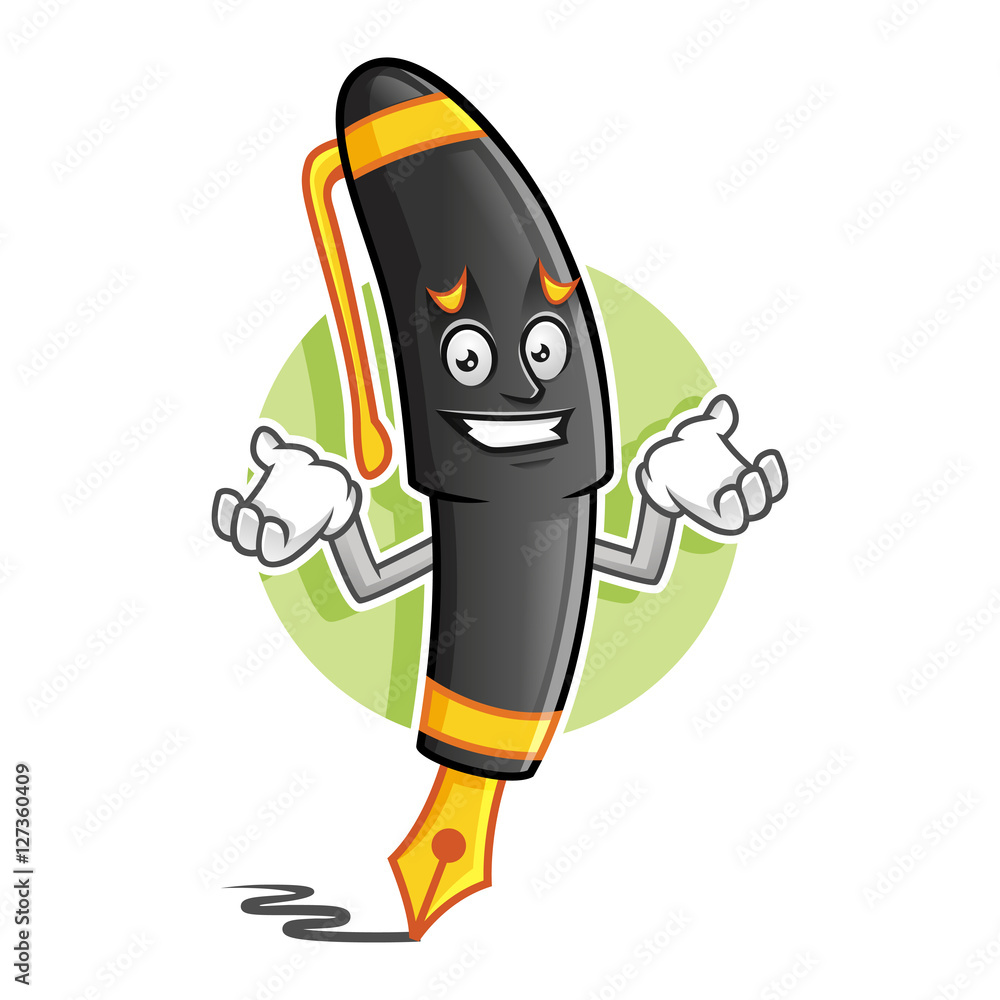 Feeling sorry Pen mascot, Pen character, Pen cartoon Stock Vector ...