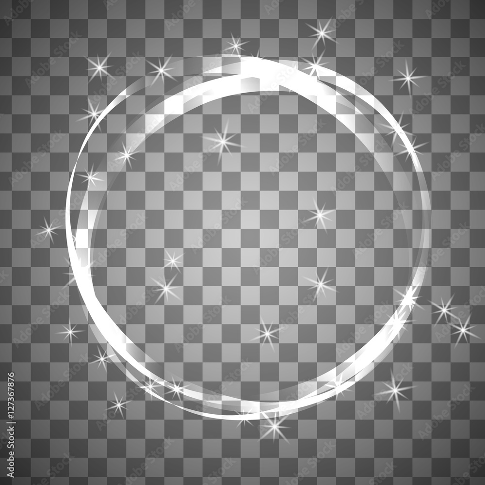 Shiny circle frame on transparent background. Stock Vector | Adobe Stock