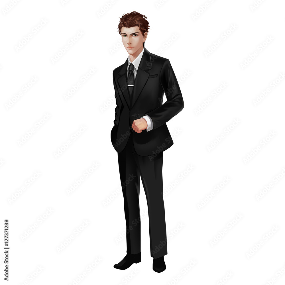 Cartoon Man In Black Suit