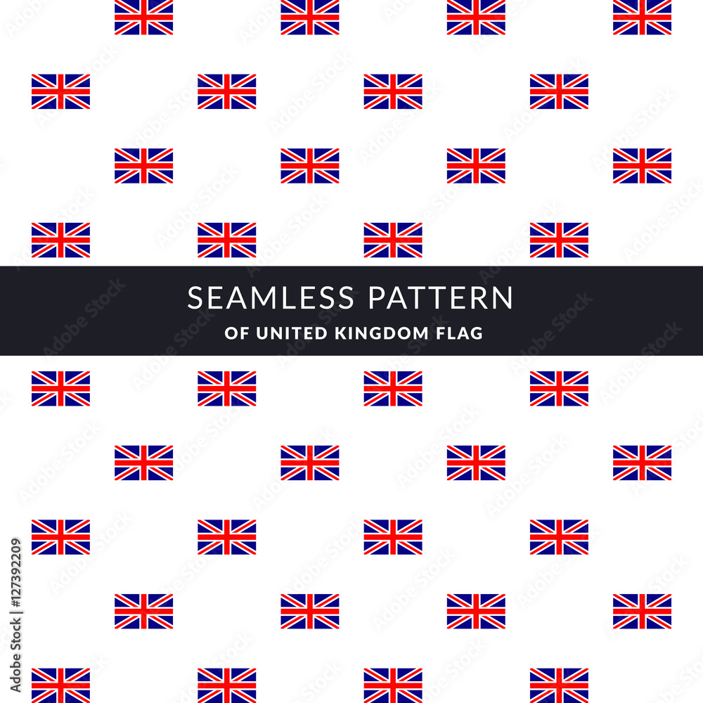 Seamless pattern composed from national flags of the United Kingdom ...