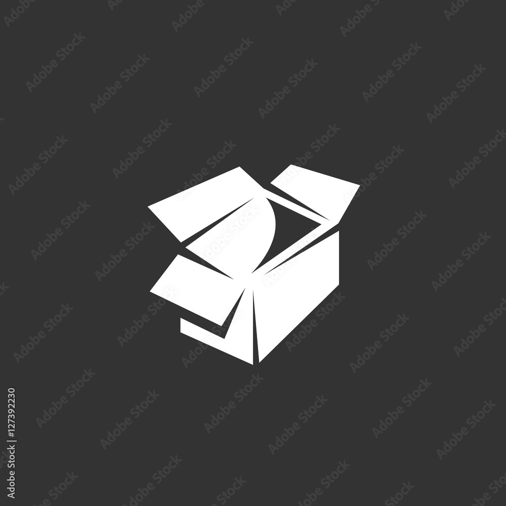 Box logo on black background. Vector icon Stock Vector | Adobe Stock