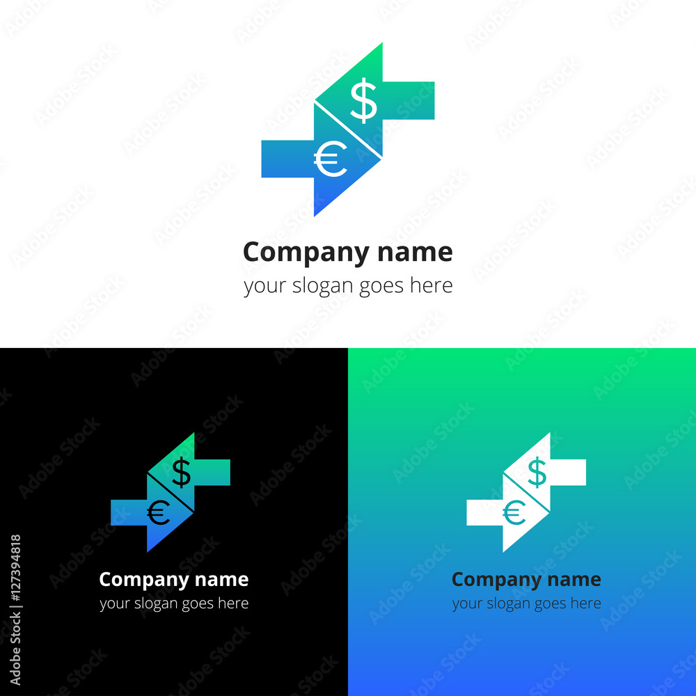 Money currency convert, conversation logo, icon, sign, emblem vector ...