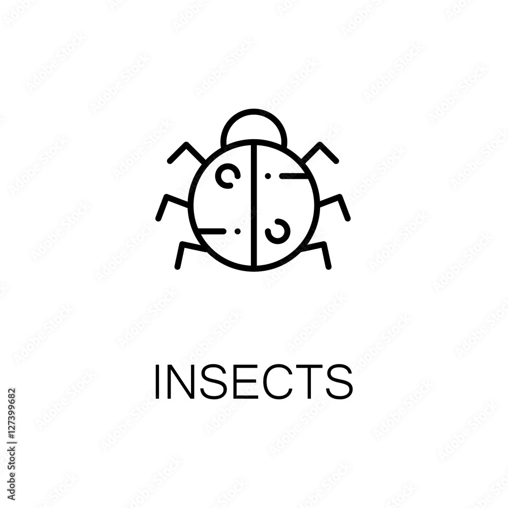 Insects flat icon or logo for web design. Stock Vector | Adobe Stock