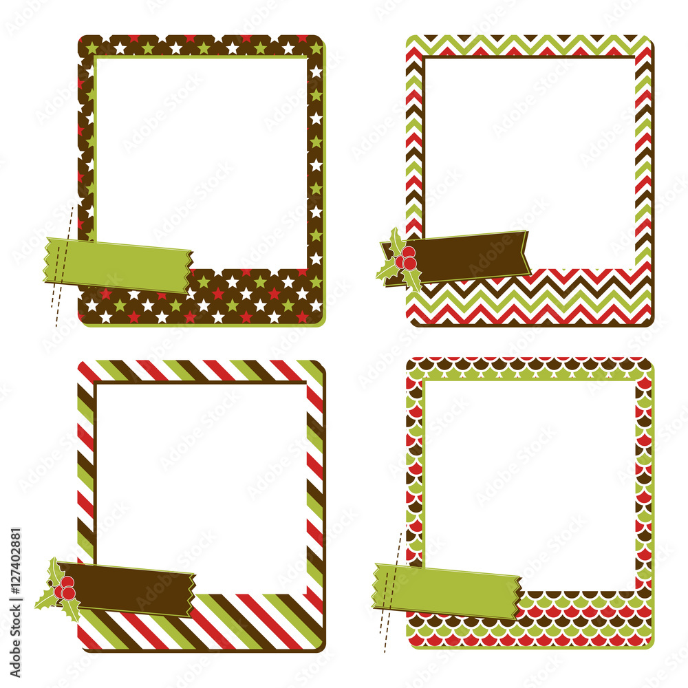 Collection of four Christmas instant photo frames with different tags ...