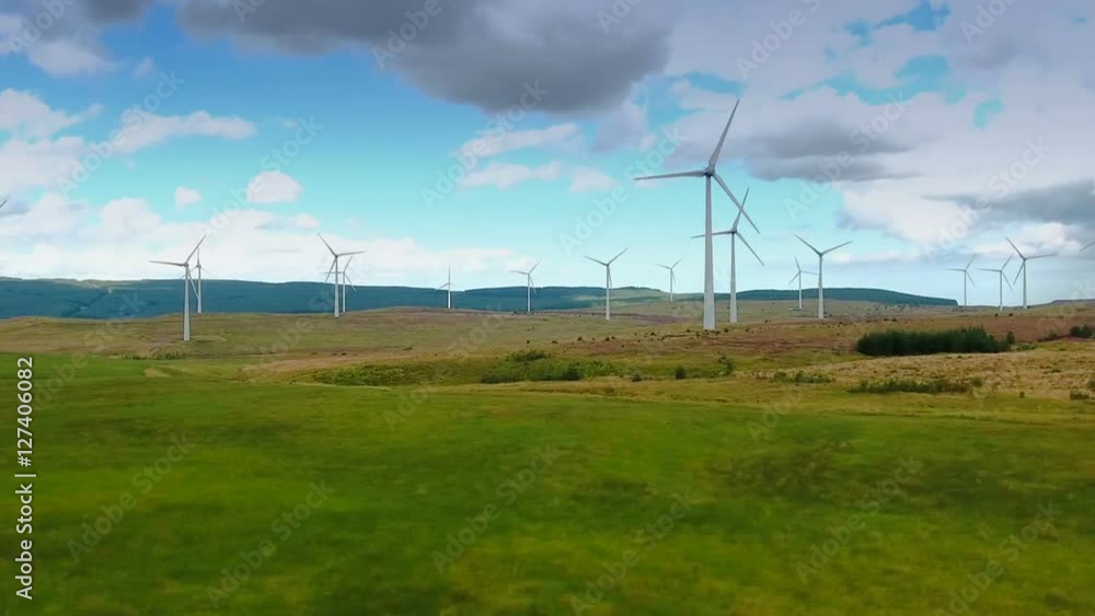 The big propellers of the windmills. A windmill is a mill that converts ...