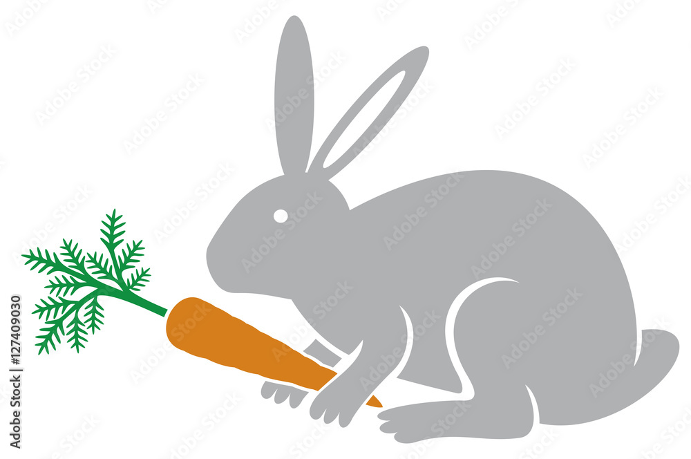 rabbit holding a carrot Stock Vector | Adobe Stock