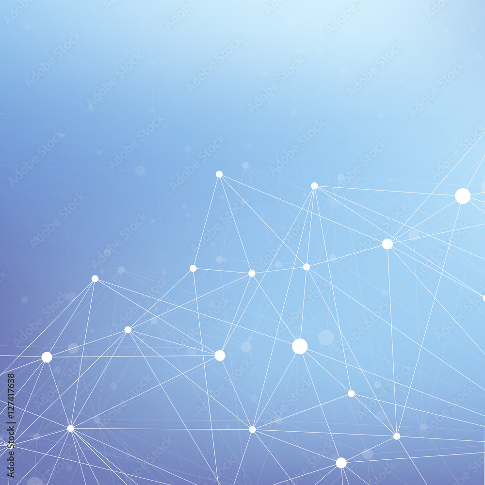 Geometric graphic background molecule and communication. Big data ...