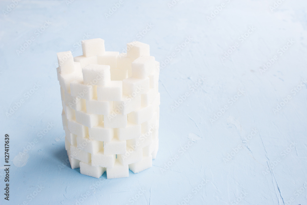 Sugar castle built out of sugar cubes, sugar tower, sugar walls, Stock ...
