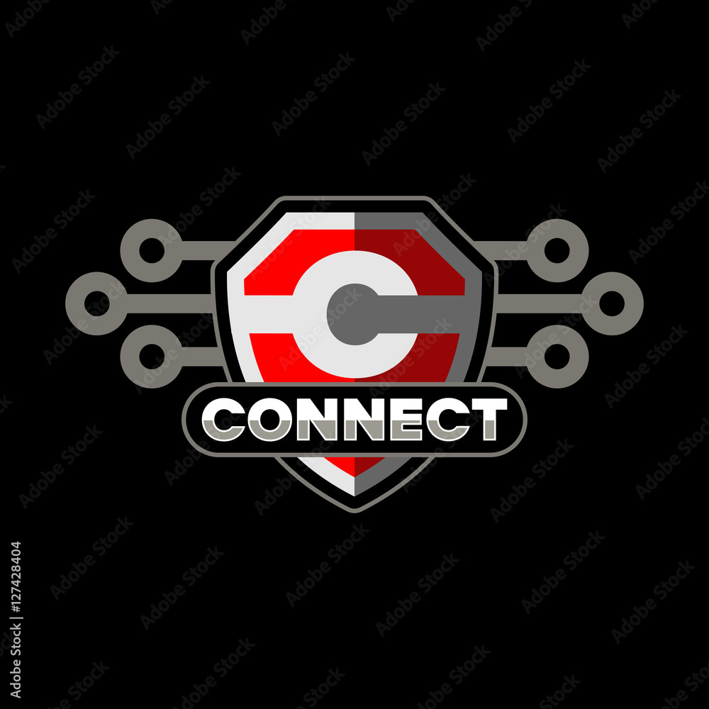 Connect logo badge vector template Stock Vector | Adobe Stock
