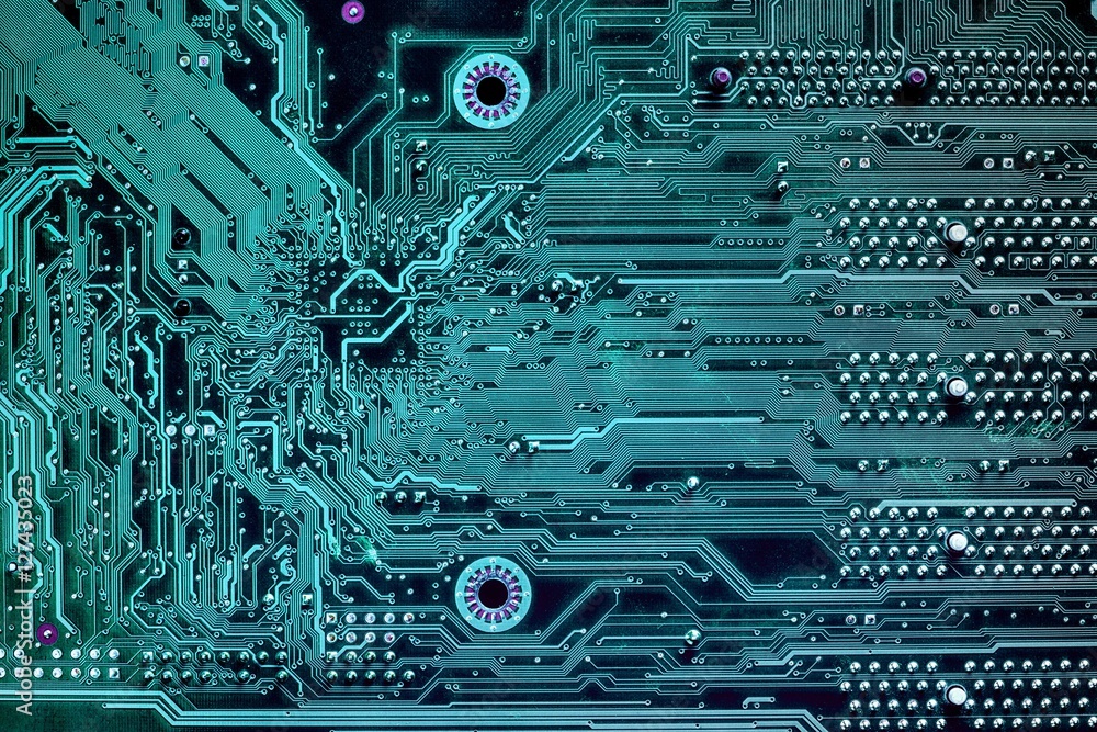 Circuit board. Electronic computer hardware technology. Motherboard ...