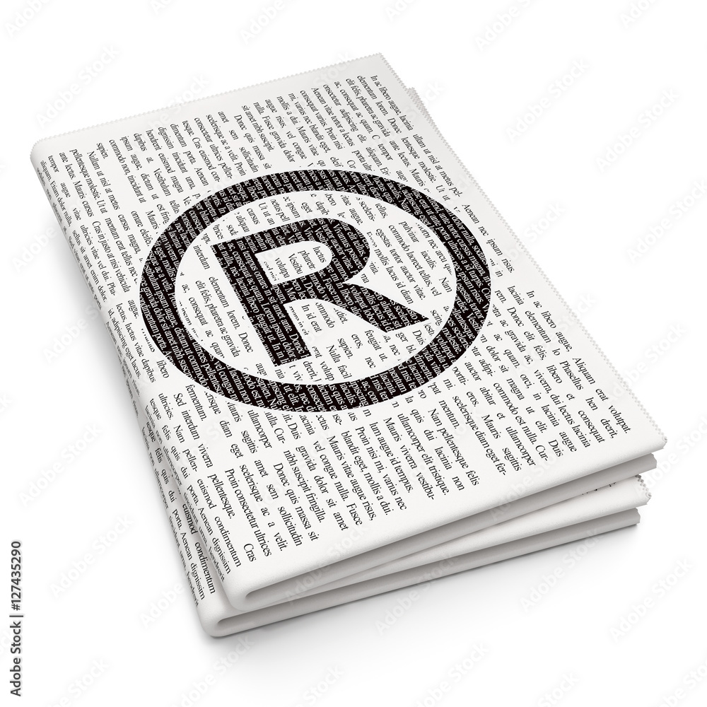 Law concept: Registered on Newspaper background Stock Illustration ...
