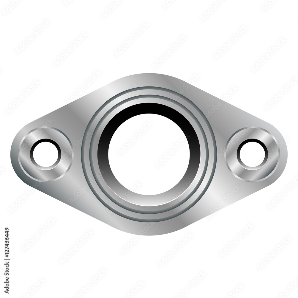 Realistic metallic flange with circular grooves. Vector illustra Stock ...