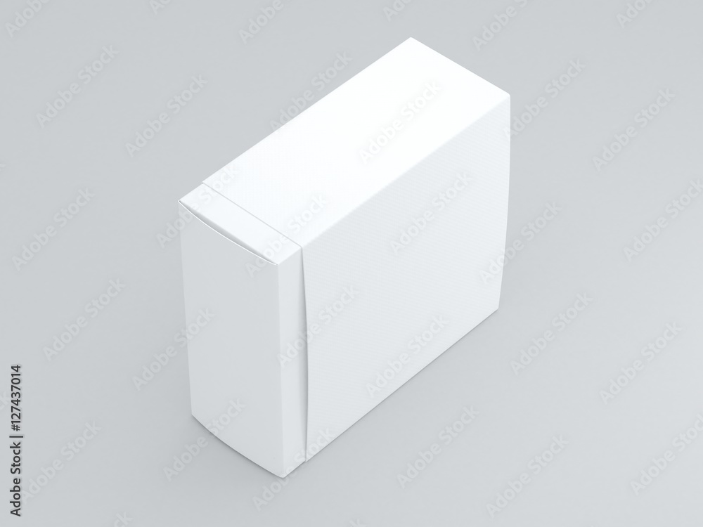 White square Box with white Cover. 3d rendering Stock Illustration ...