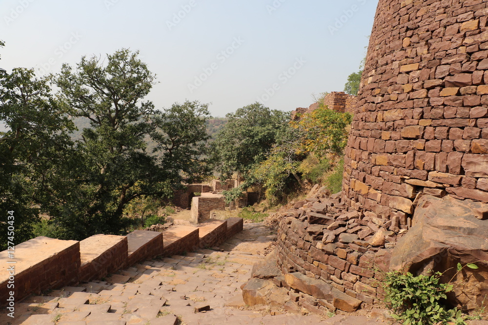 Ruins of thousand years old Narwar Fort, Shivpuri, India lies at a ...