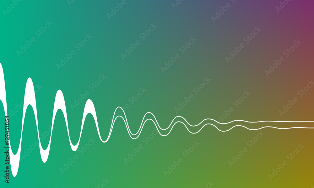 Colorful simple background with white waves, tech shapes. Vector ...