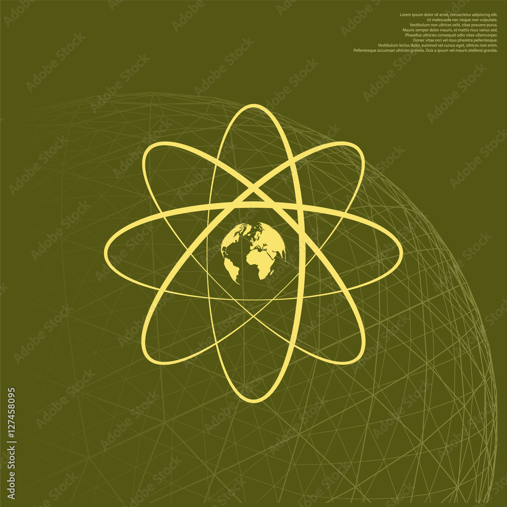 Flat paper cut style icon of science symbol Stock Vector | Adobe Stock