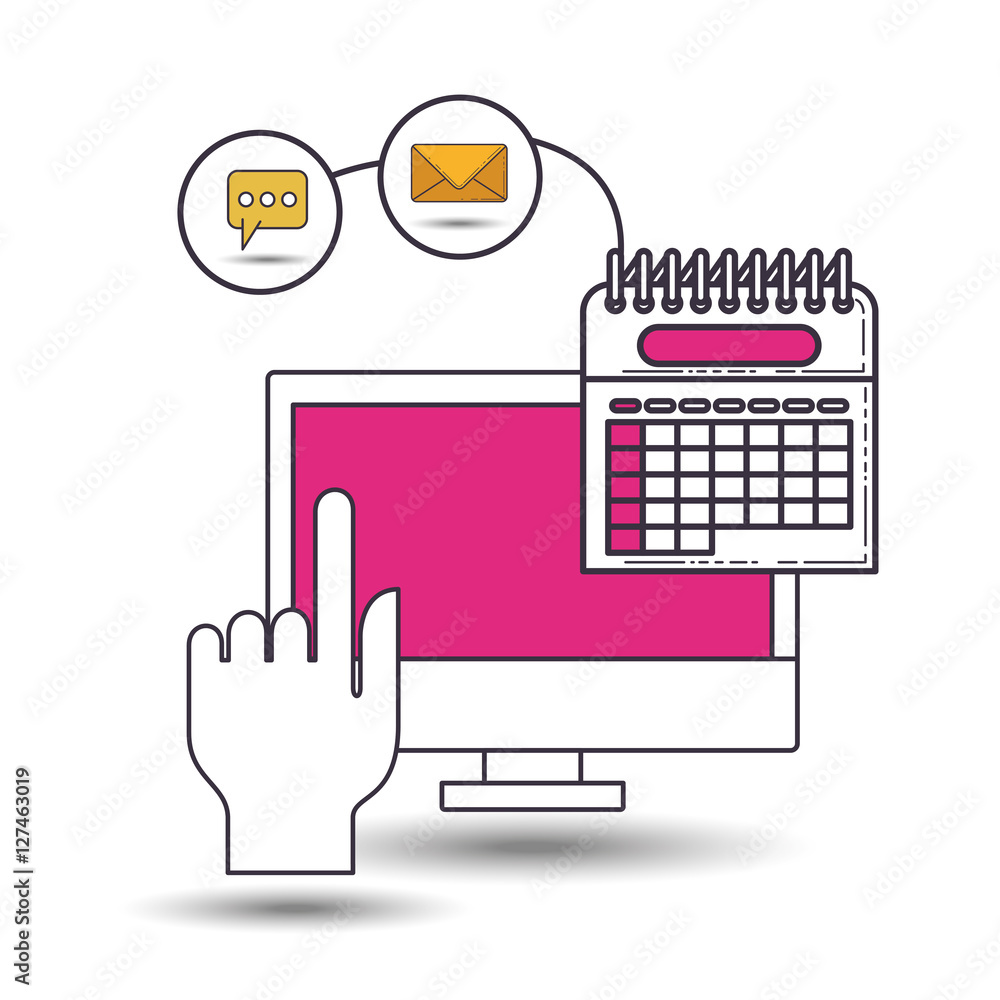 user with advantages of internet and digital technology image vector ...
