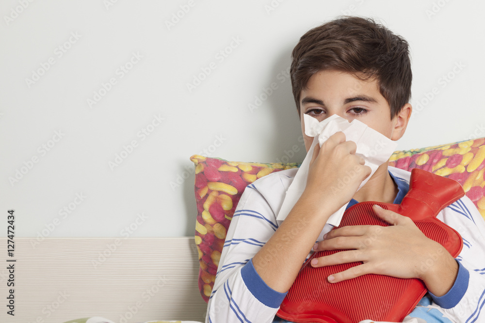little boy has a cold Stock Photo | Adobe Stock