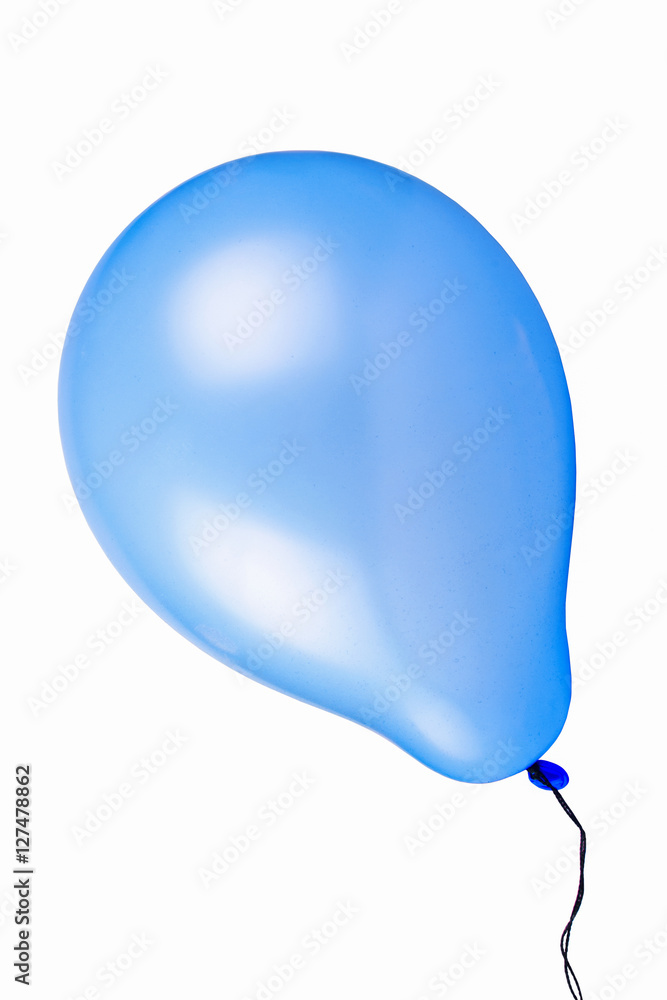 Flying blue balloon isolated on white background Stock Photo | Adobe Stock