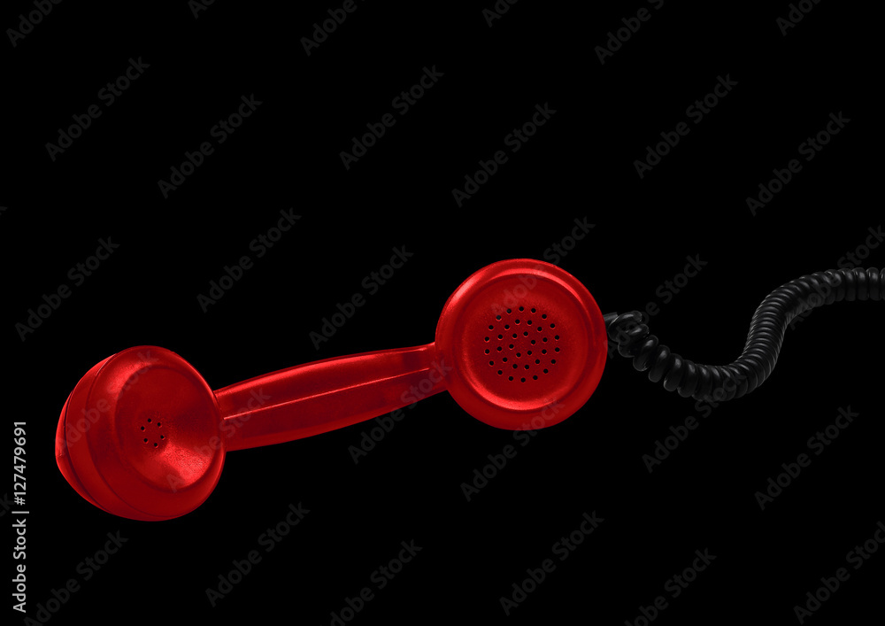 Red telephone receiver (isolated) Stock-Foto | Adobe Stock