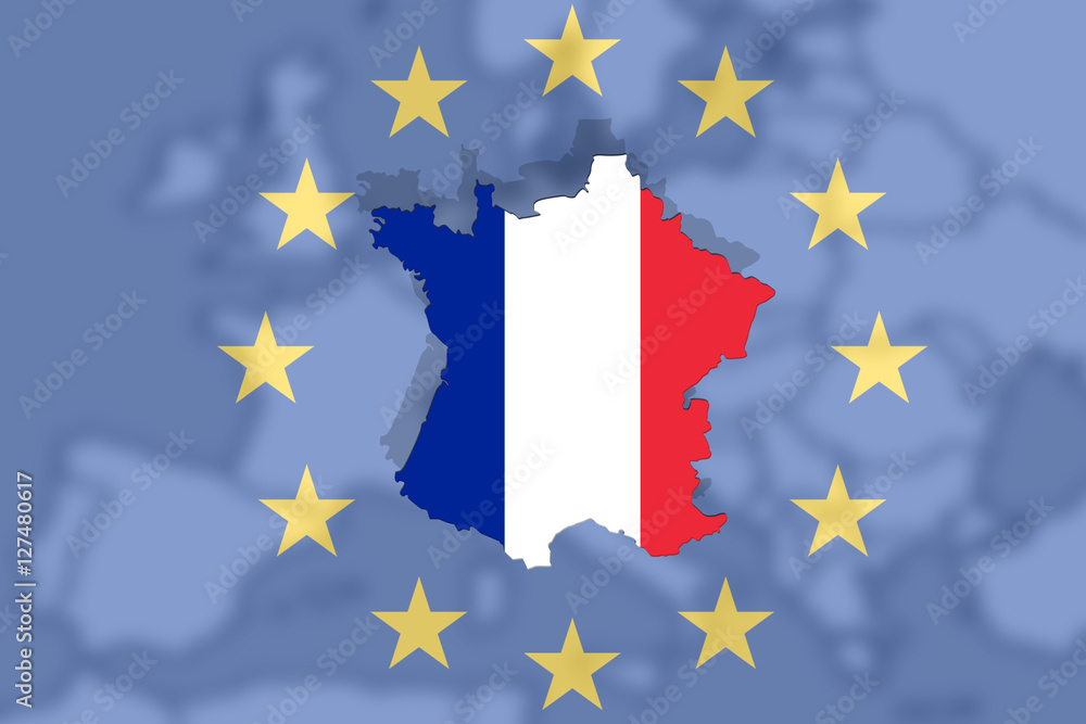 France on Euro flag and Europe background, Stock-Foto | Adobe Stock
