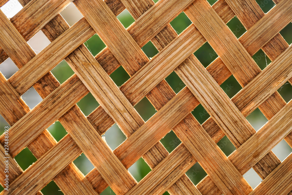 Bamboo wood Weaving with Holes Stock Photo | Adobe Stock