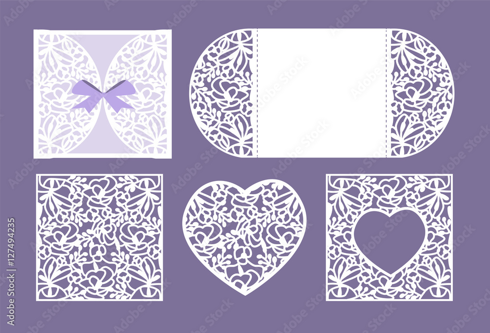 Vector heart paper cutting. White heart made of paper. Laser cut vector ...