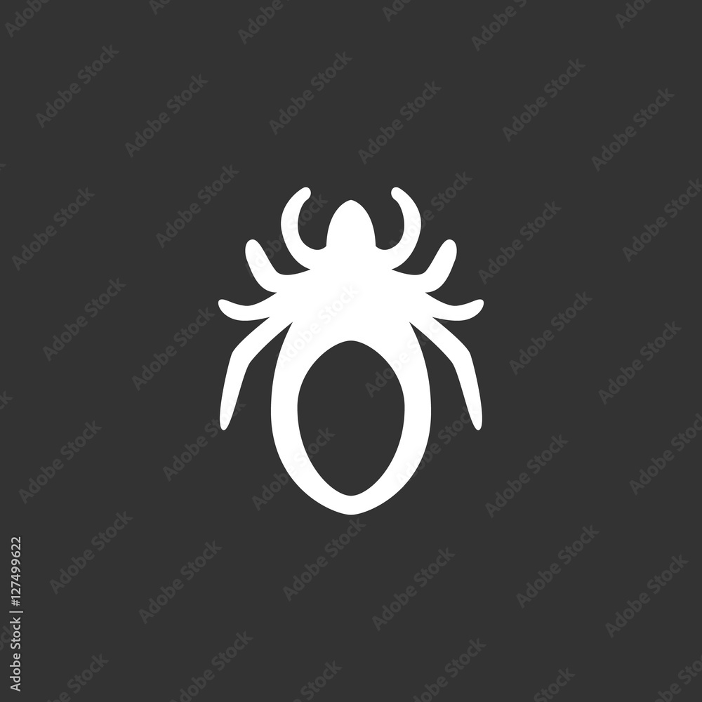 Mite icon on black background. Acarus vector logo Stock Vector | Adobe ...