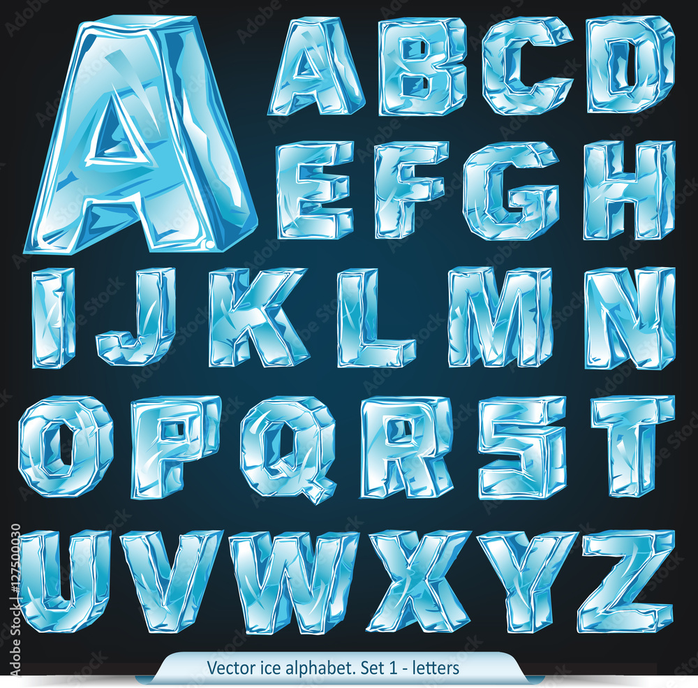 Ice Alphabet Letters Vector Ice Alphabet Letters Vector