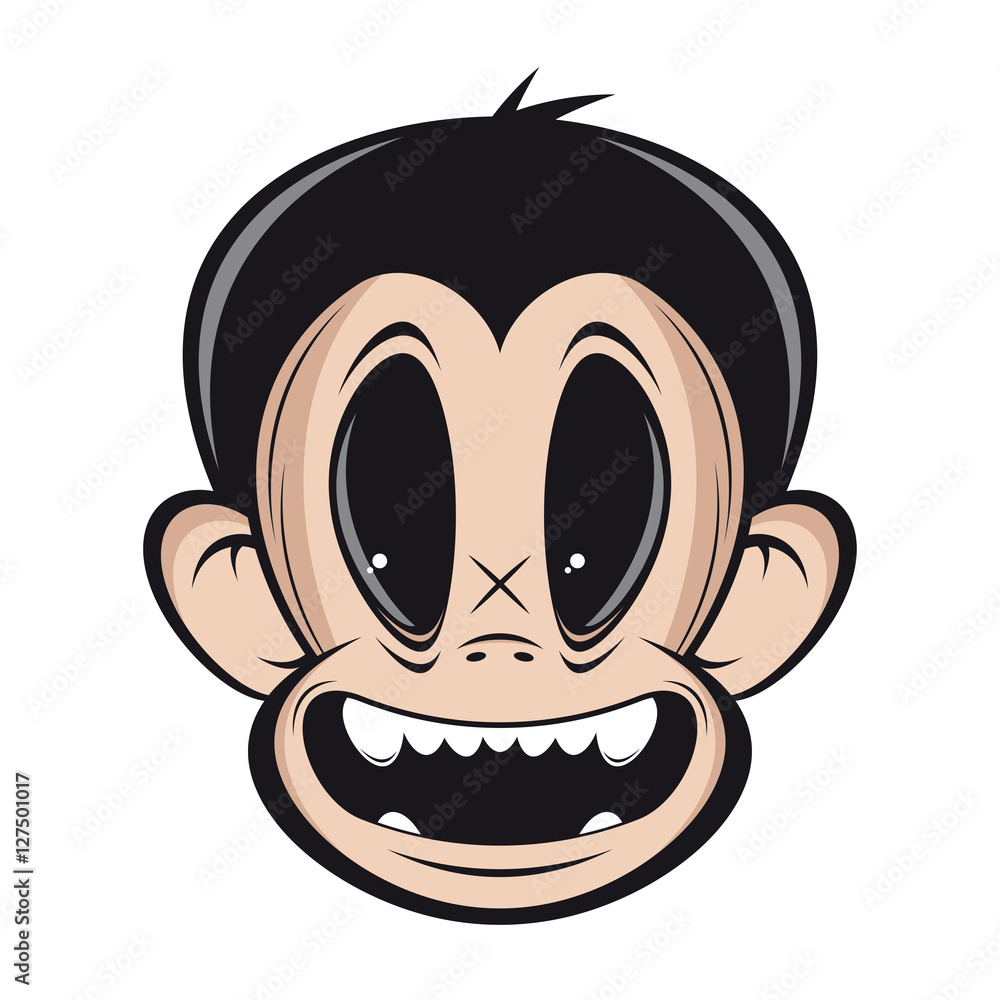 smiling monkey face clipart Stock Vector | Adobe Stock