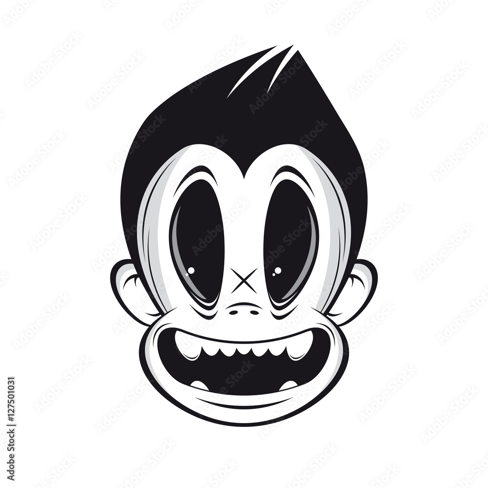 vintage cartoon face Stock Vector | Adobe Stock