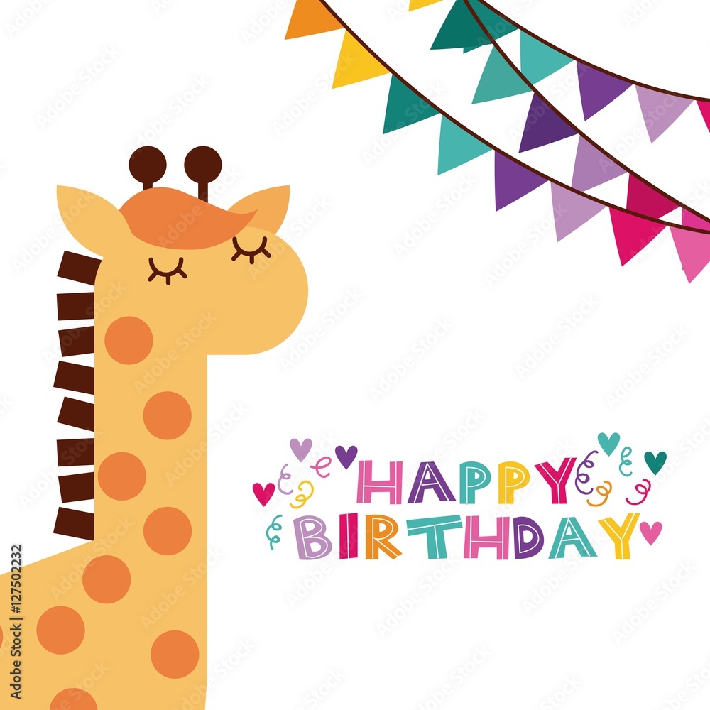 Cute Happy Birthday Giraffe