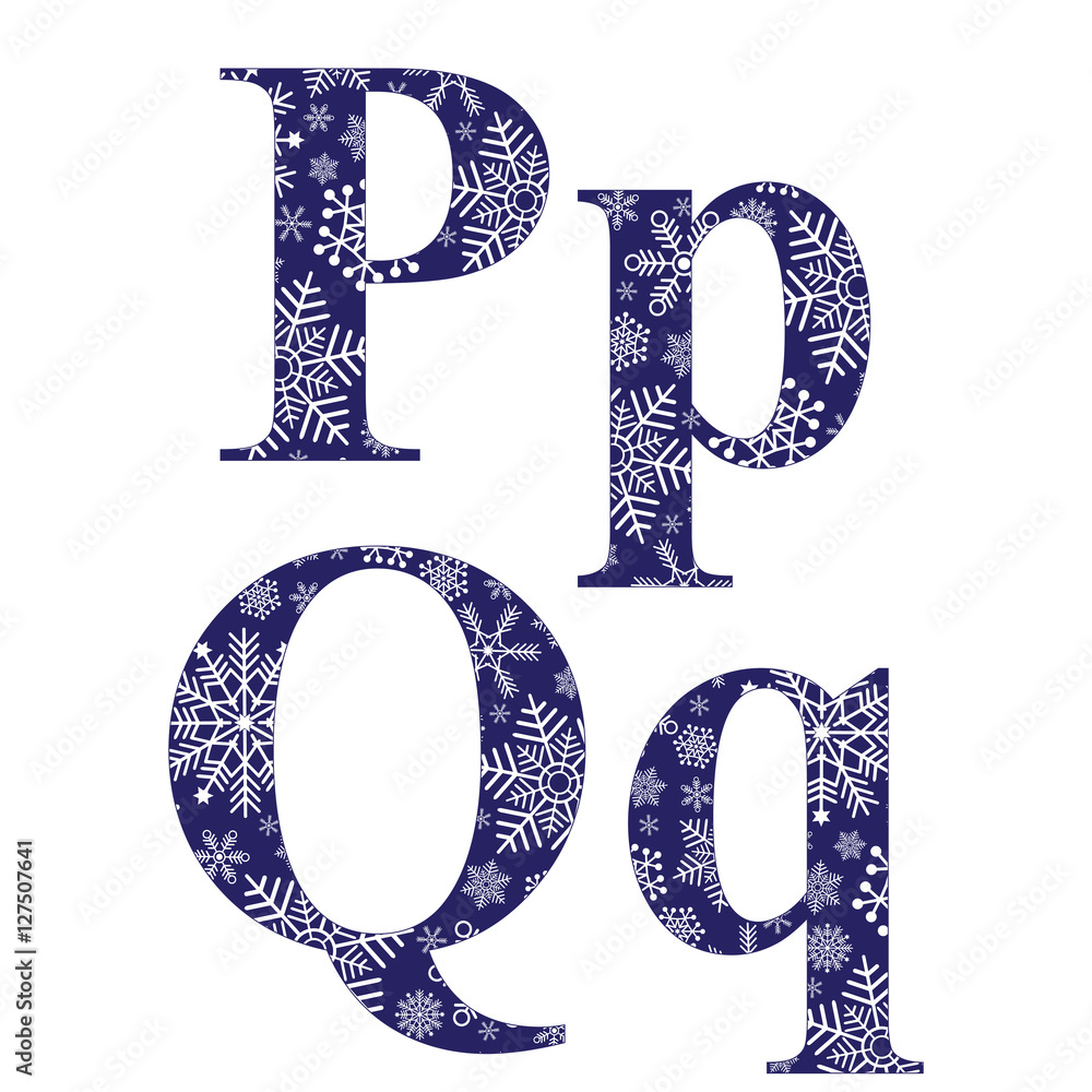 Vetor de Uppercase and lowercase letters P and Q do Stock | Adobe Stock