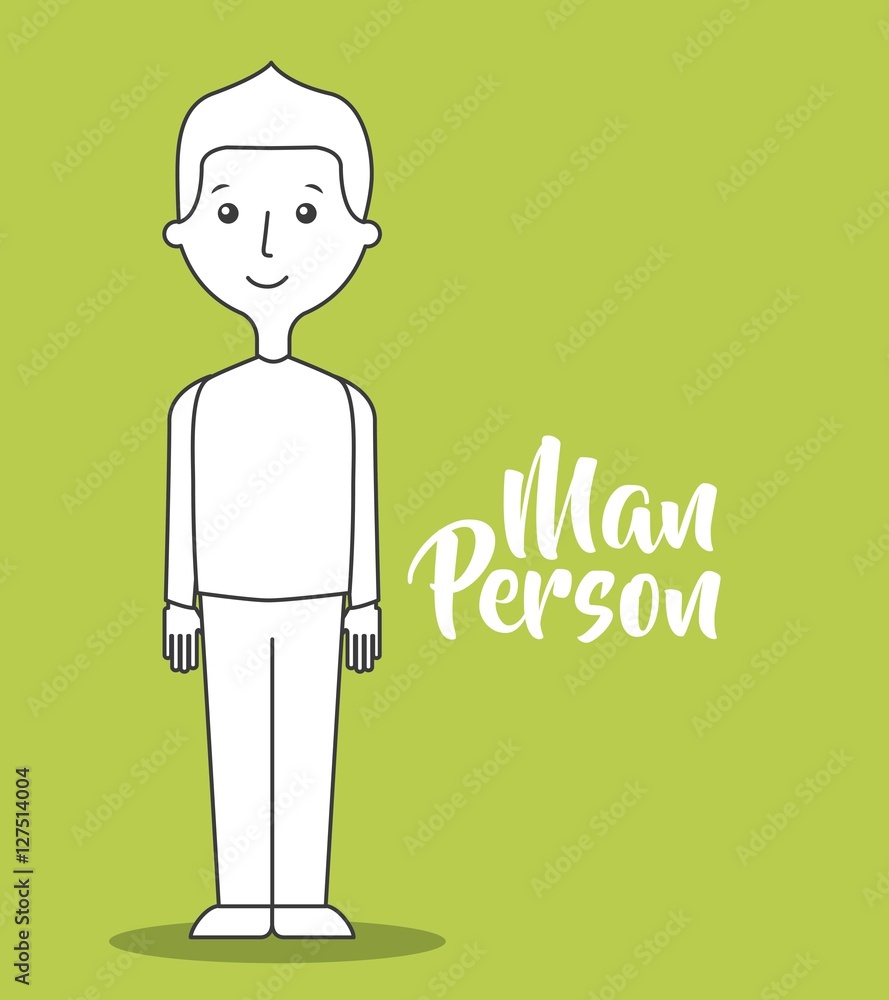 cartoon man person standing over green background. vector illustration ...