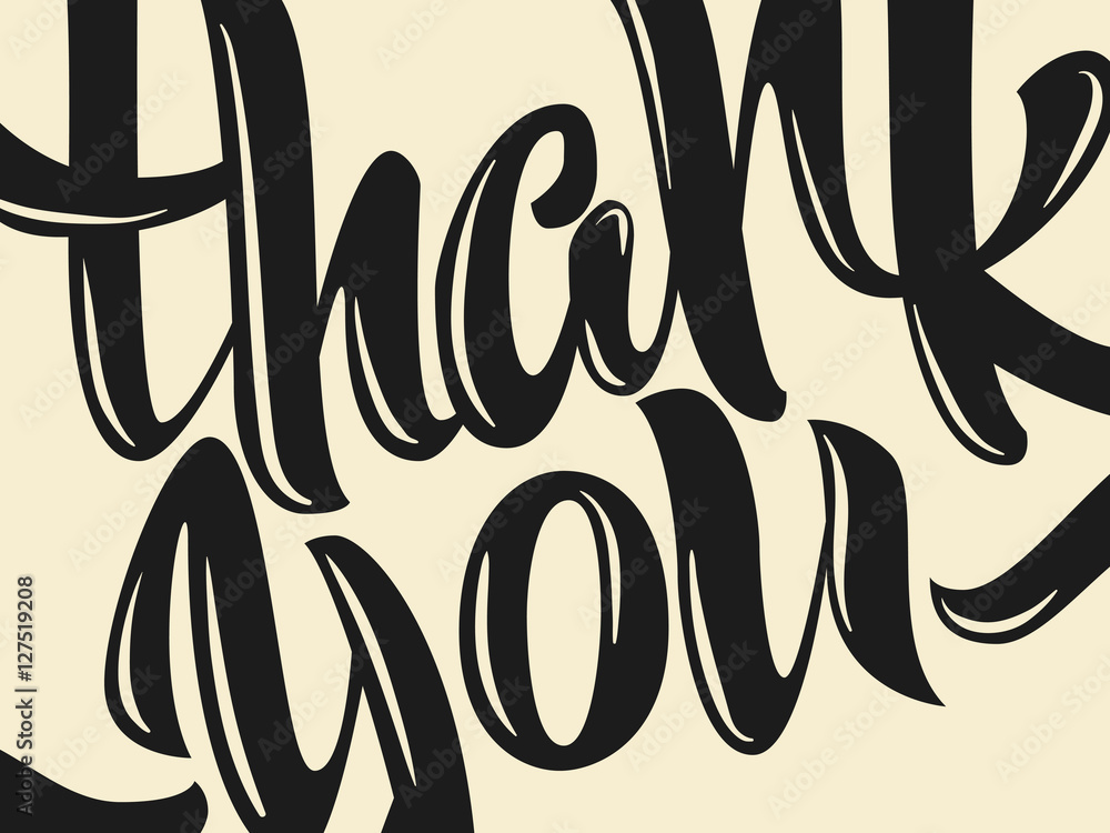 Thank you lettering. Hand written Thank you poster. Modern hand Stock ...