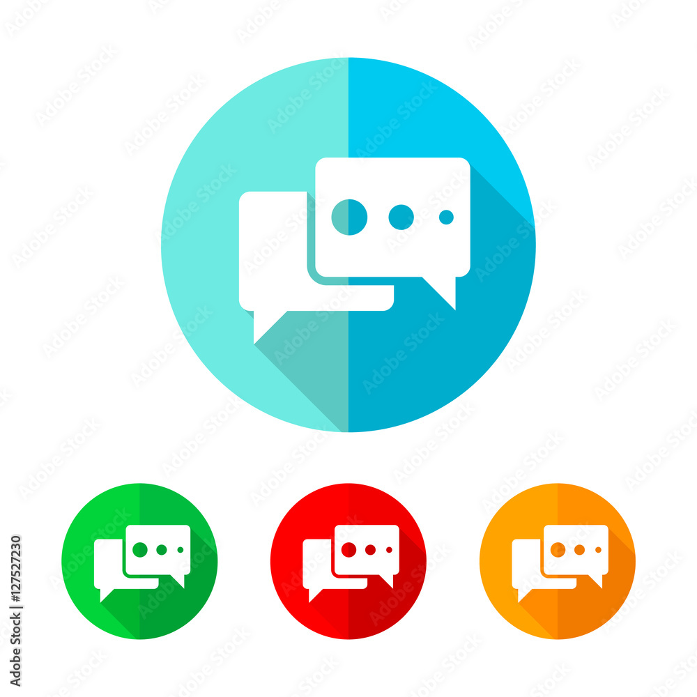 Set of colored chat bubble icons. Vector illustration. Stock ...