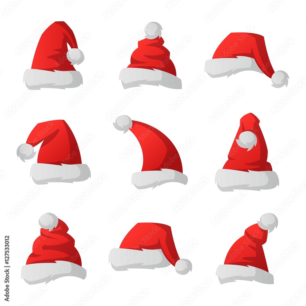 Santa christmas hat vector illustration. Stock Vector | Adobe Stock