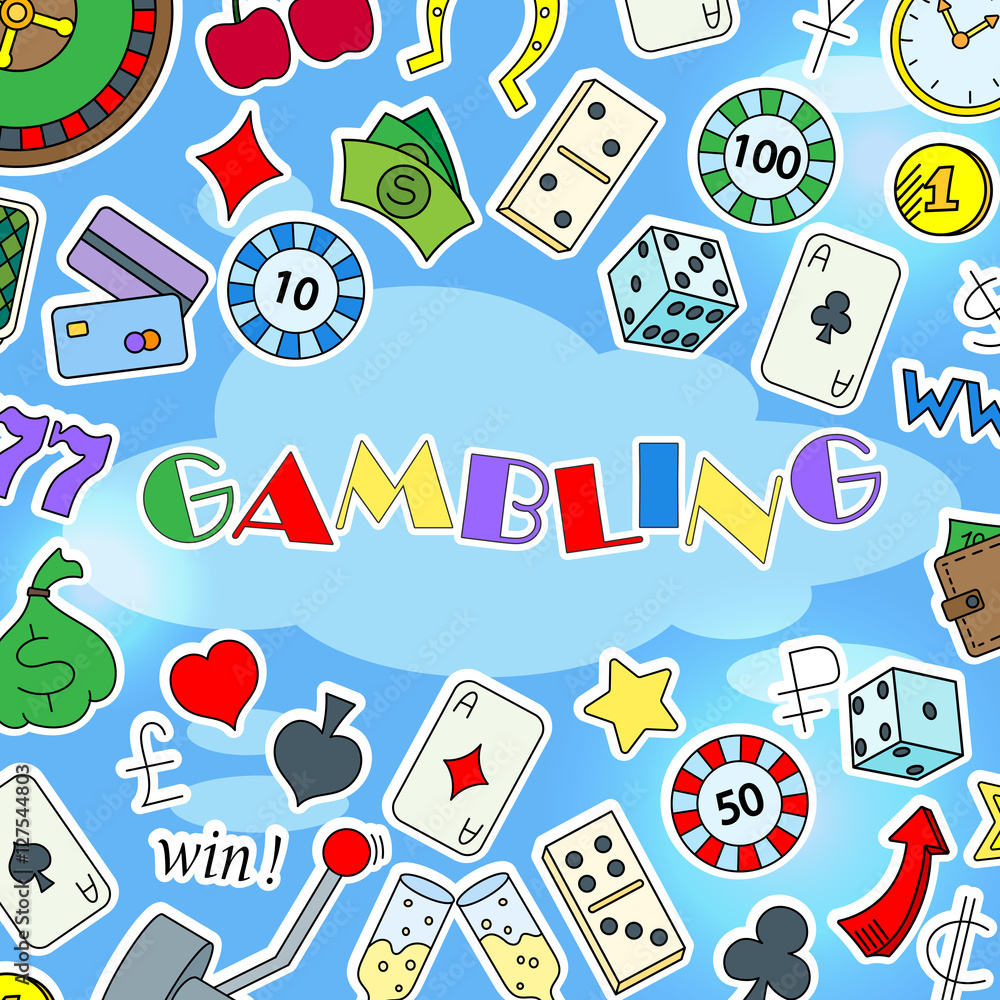 The background image on the theme of gambling and money simple painted ...