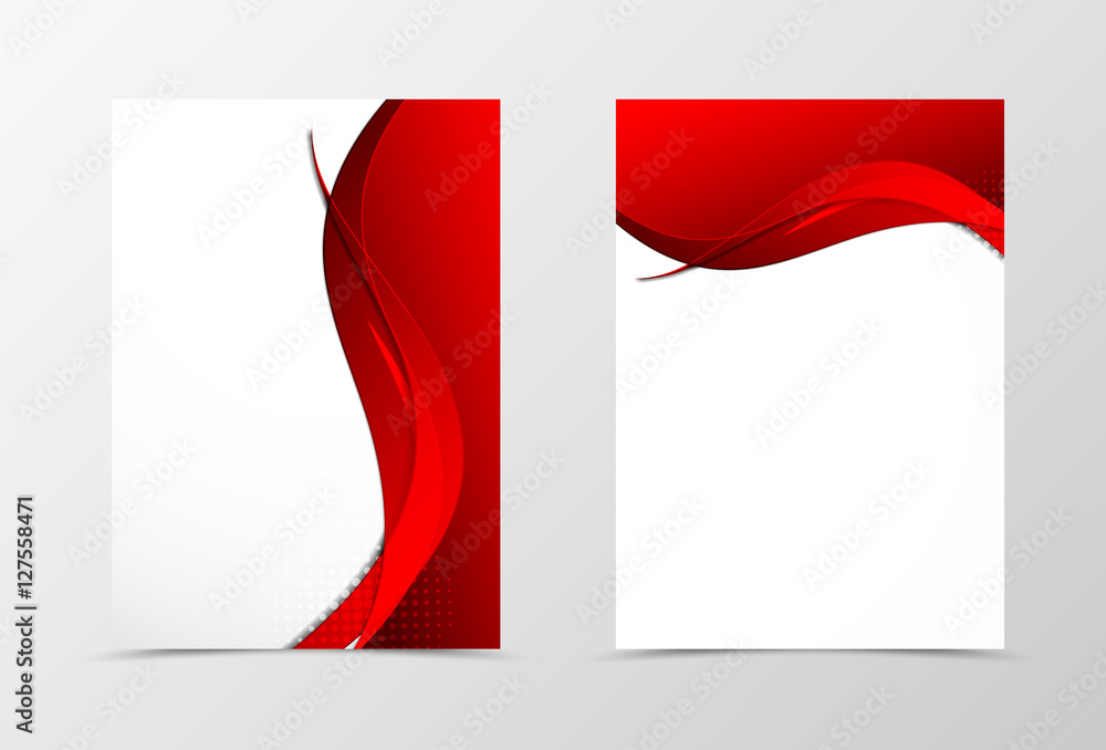 Front and back wave flyer template design Stock Vector | Adobe Stock