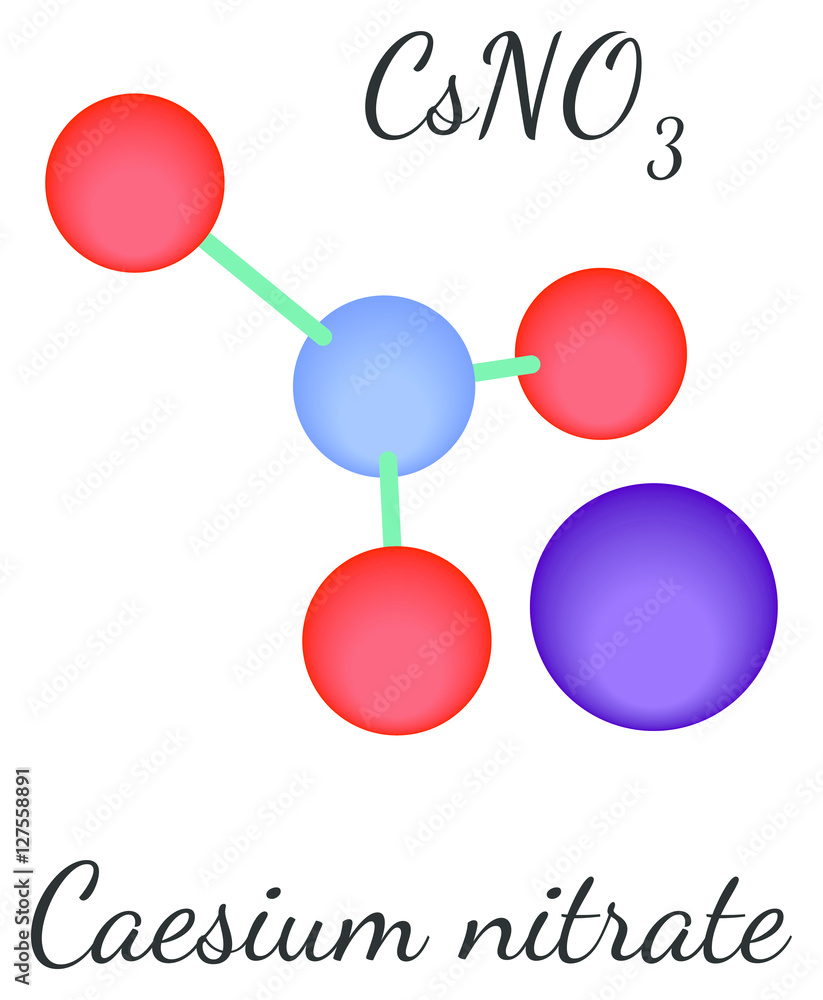 CsNO3 Caesium nitrate molecule Stock Vector | Adobe Stock
