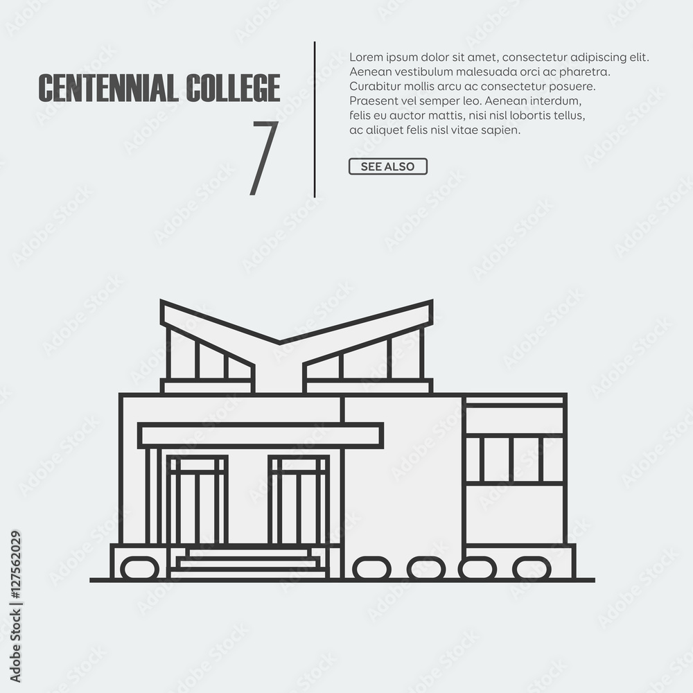 Vector outline illustration of building Facade. Coloring book page for ...