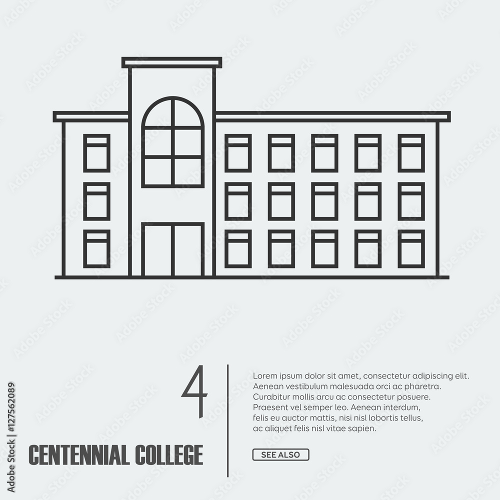 Vector outline illustration of building Facade. Coloring book page for ...