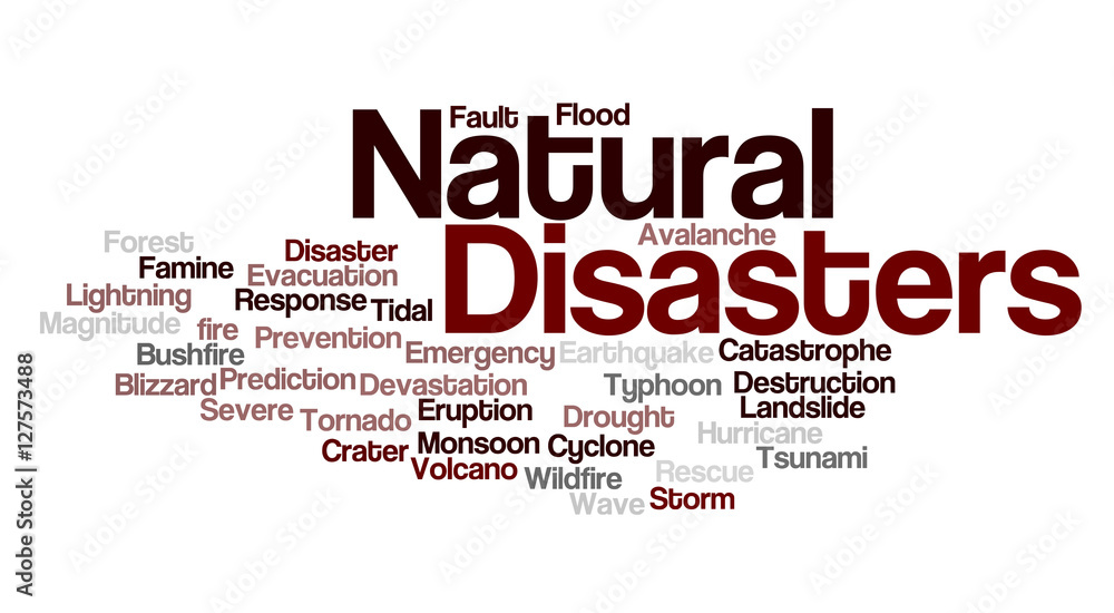 Natural disasters word cloud background Stock Illustration | Adobe Stock