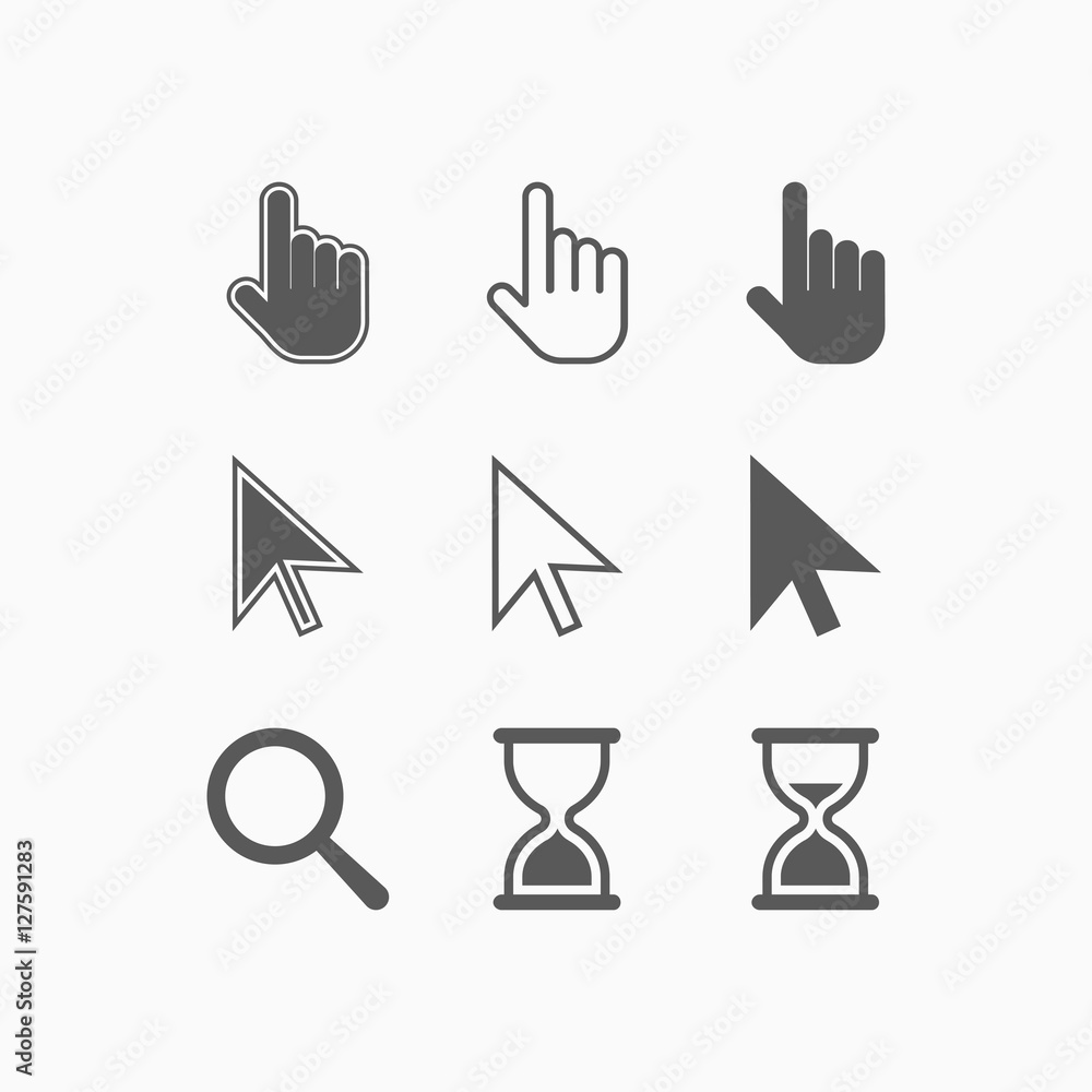 pointer icon set vector de Stock | Adobe Stock