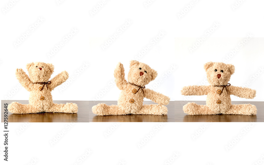 teddy bear set ( teddy bear exercising ) Stock Photo | Adobe Stock
