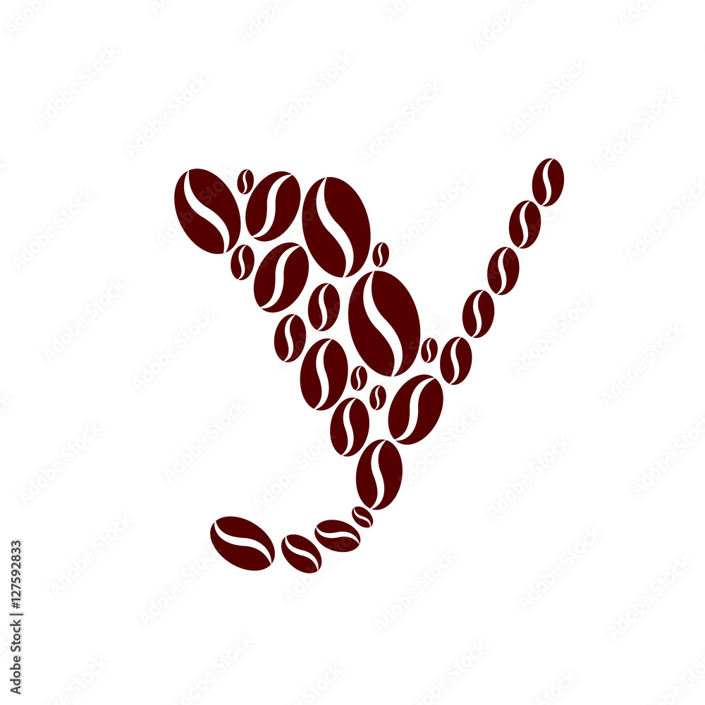 Letter y made of coffee beans vector set Stock Vector | Adobe Stock