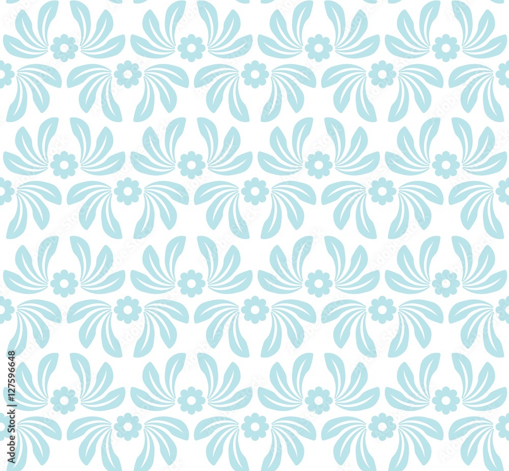 Seamless pattern with blue decorative floral elements. wall mural ...