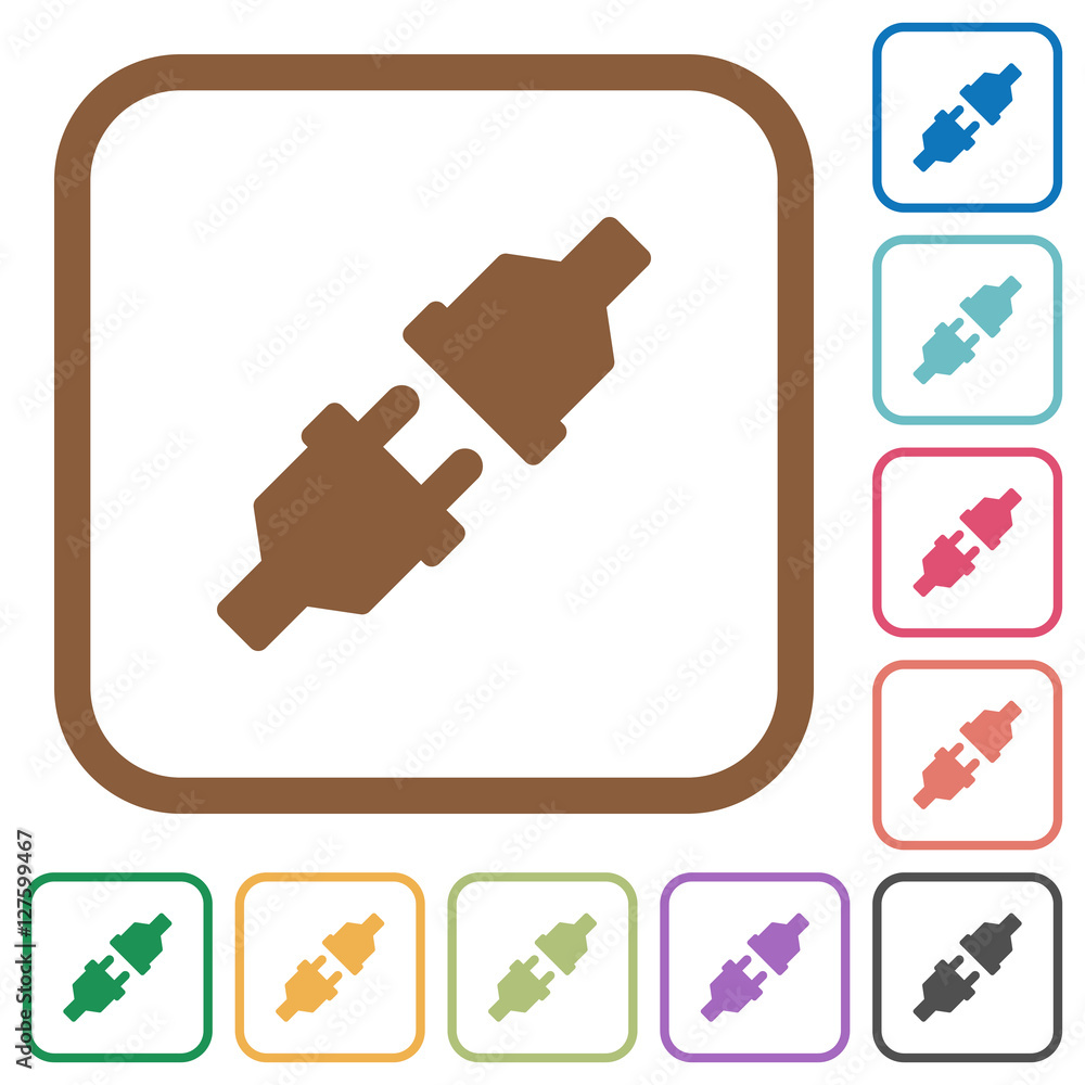 Unplugged power connectors simple icons Stock-Vektorgrafik | Adobe Stock